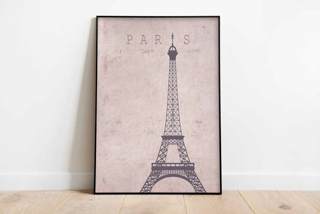 Vintage Paris Art Print / Eiffel Tower Print / Pink Paris Art - Etsy
