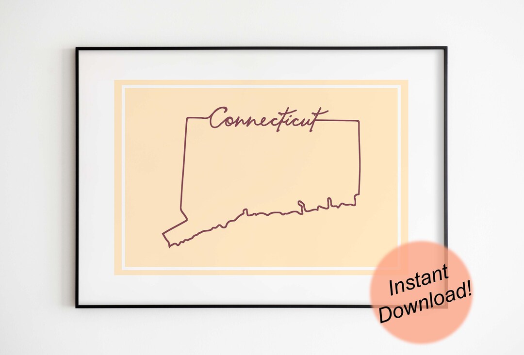Connecticut State Print / Printable JPG / Connecticut Print ...