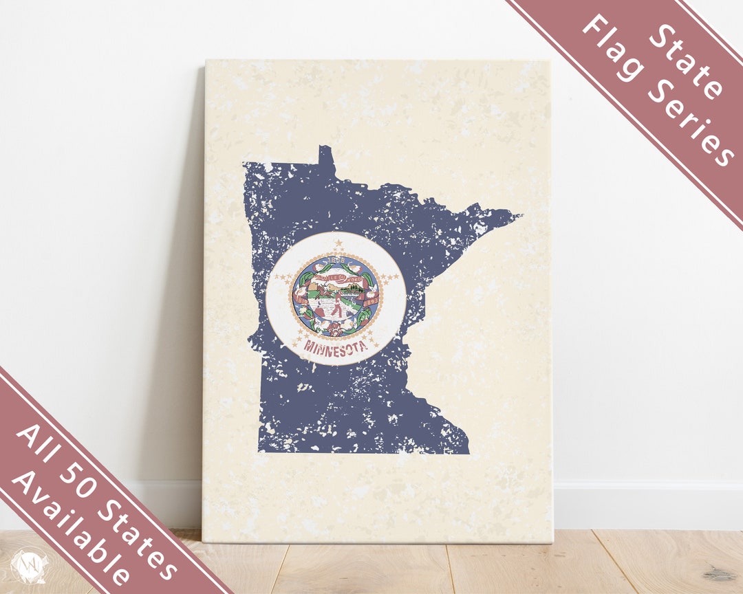 Minnesota Art Print / Minnesota State Flag Print / Minnesota Flag ...