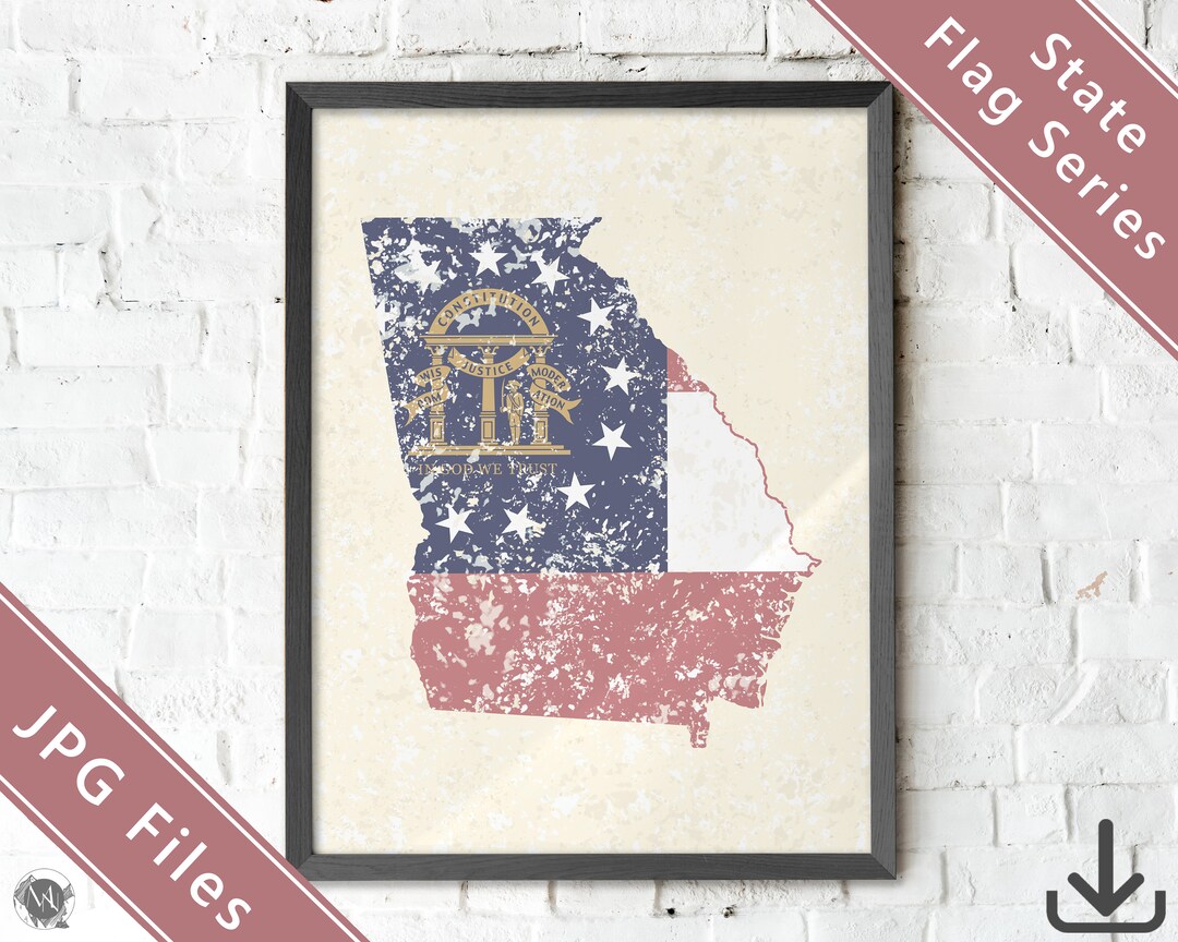 Georgia Flag Art / Printable JPG / Georgia Print / Georgia - Etsy Italia