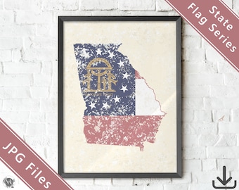 Georgia State Flag License Plate Aluminum Metal Auto Tag 6x12 GA Sign ...