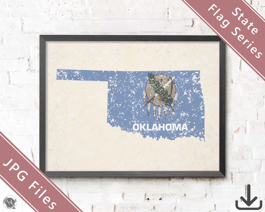 Oklahoma Flag Art / Printable JPG / Oklahoma Art Print / Oklahoma State ...