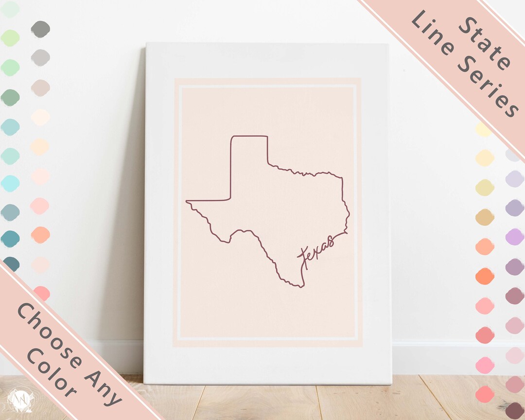 Texas Print / Texas State Print / Texas Map Print / Housewarming Gift ...