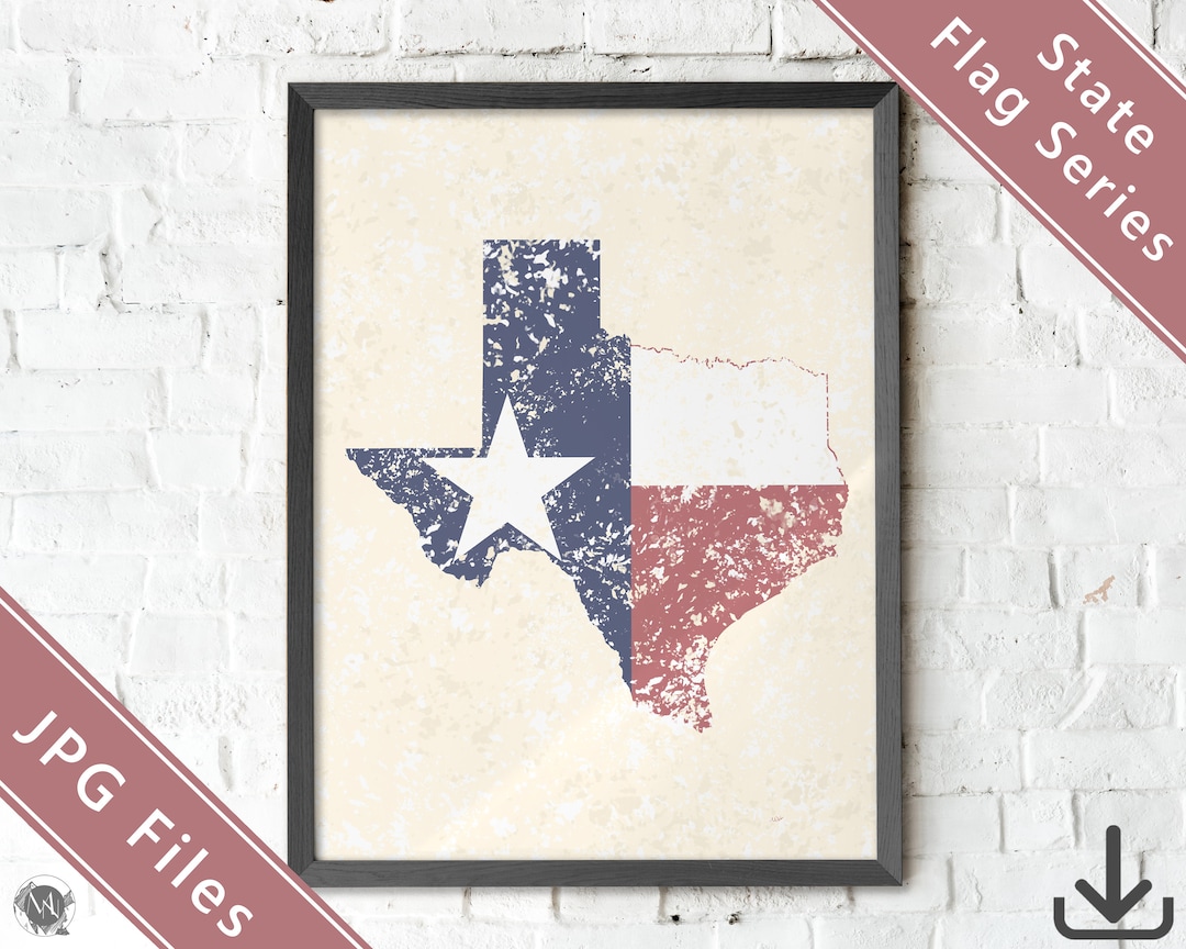 Texas State Art / Printable JPG / Texas State Print / Texas State Flag ...