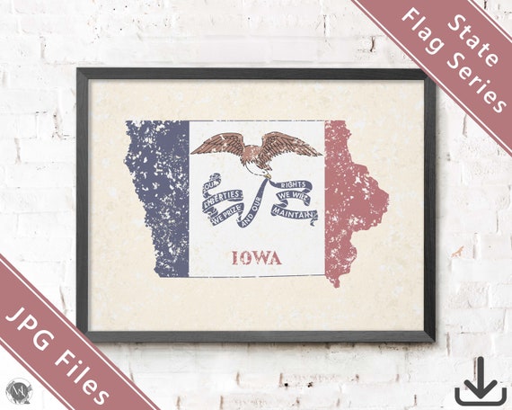 Iowa Flag Printable JPG / Iowa Art Print / Iowa Print / Iowa - Etsy