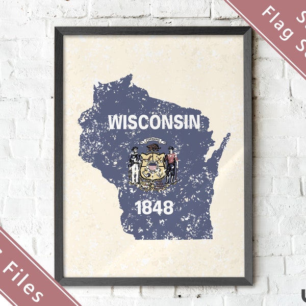 Wisconsin Flag Decor - Etsy