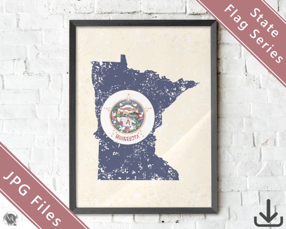Minnesota Flag Art / Printable JPG / Minnesota Art Print / - Etsy