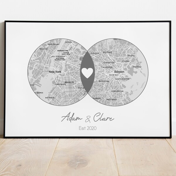 Long Distance Relationship Map - Etsy