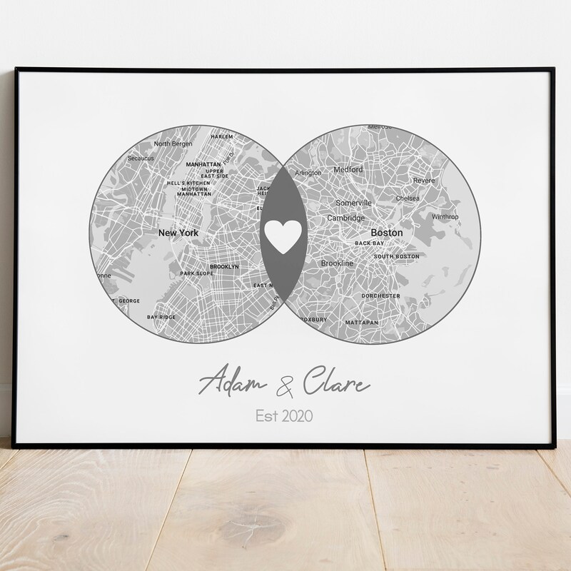 Long Distance Relationship Map - Etsy