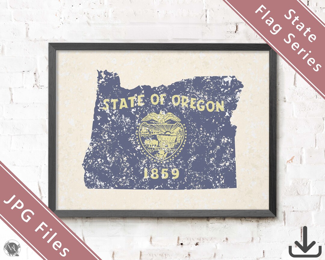 Oregon Flag Art Printable JPG / Oregon Art Print / Oregon - Etsy