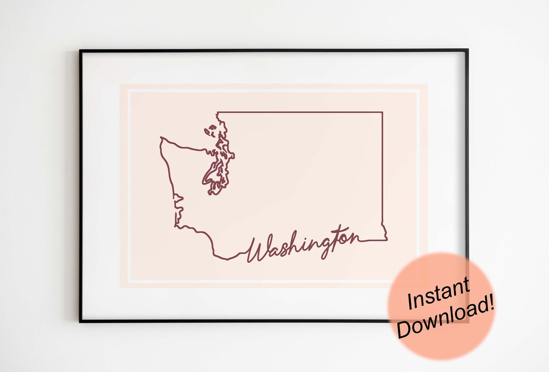 Washington State Print / Printable JPG Files / Washington Print ...