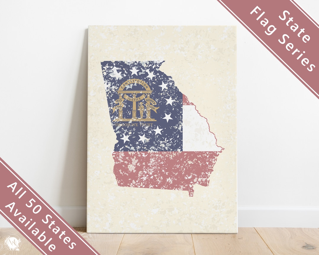 Georgia State Print / Georgia State Flag Print / Georgia Flag Print ...