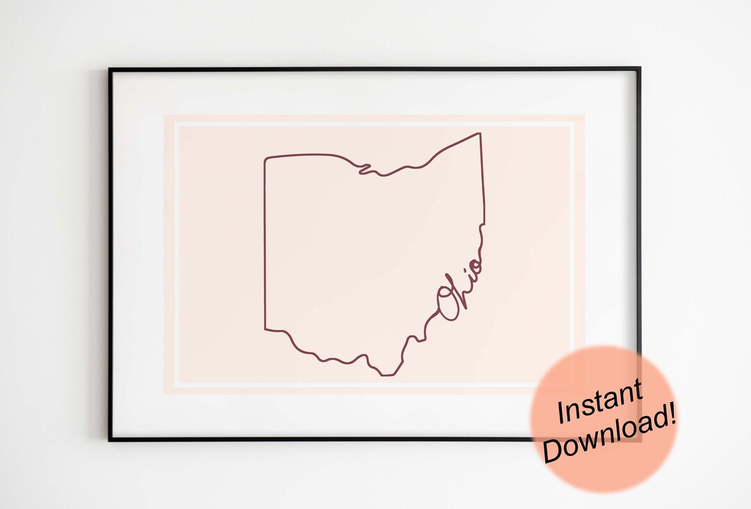 Ohio State Print / Printable JPG Files / Ohio Print / Ohio Map Print ...