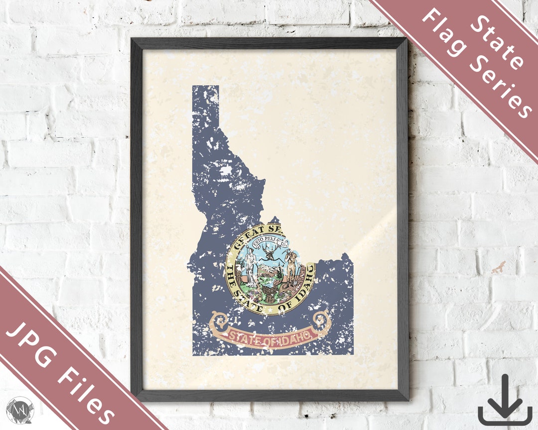 Idaho Flag Art / Printable JPG / Idaho Art Print / Idaho State Flag ...