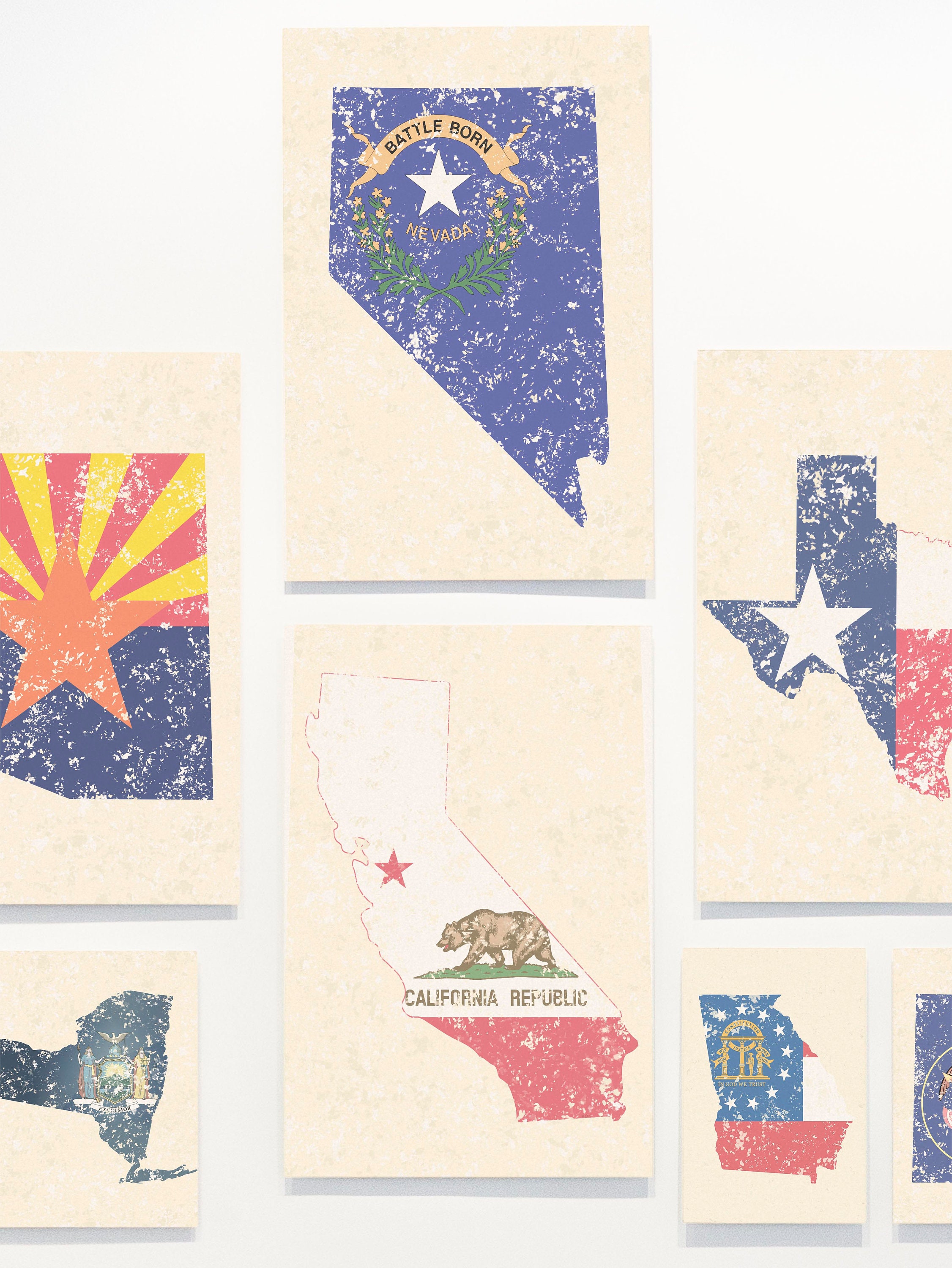 Nevada State Print / Nevada Art Print / Nevada Flag / Nevada | Etsy