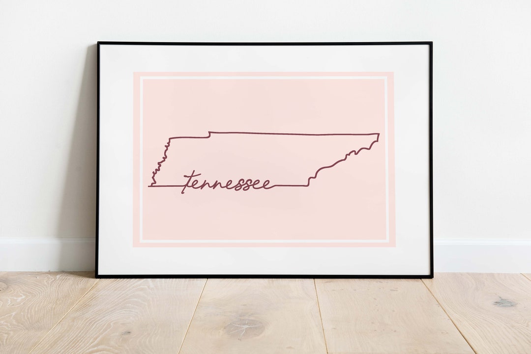 Tennessee Print / Tennessee State Print / Tennessee Map Print ...