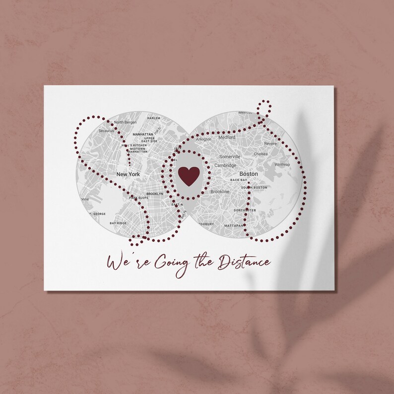 Custom Long Distance Card / Personalized Map Card / Printable - Etsy
