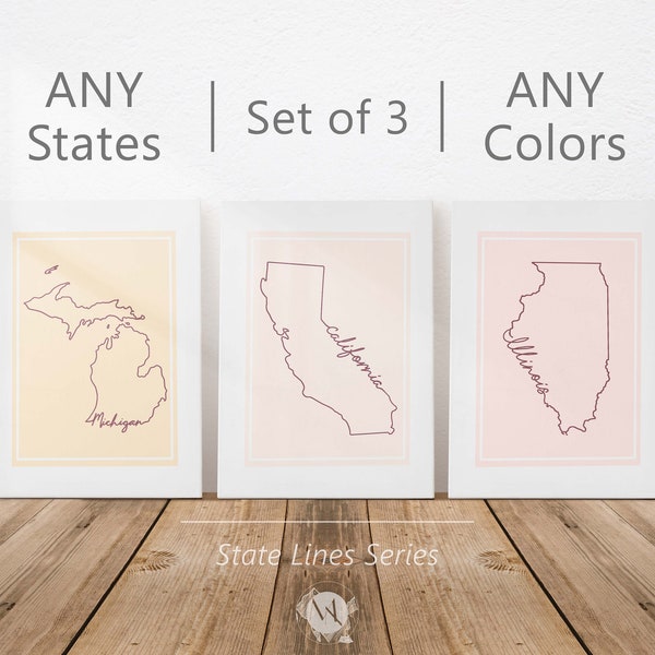Usa Map With State Lines - Etsy