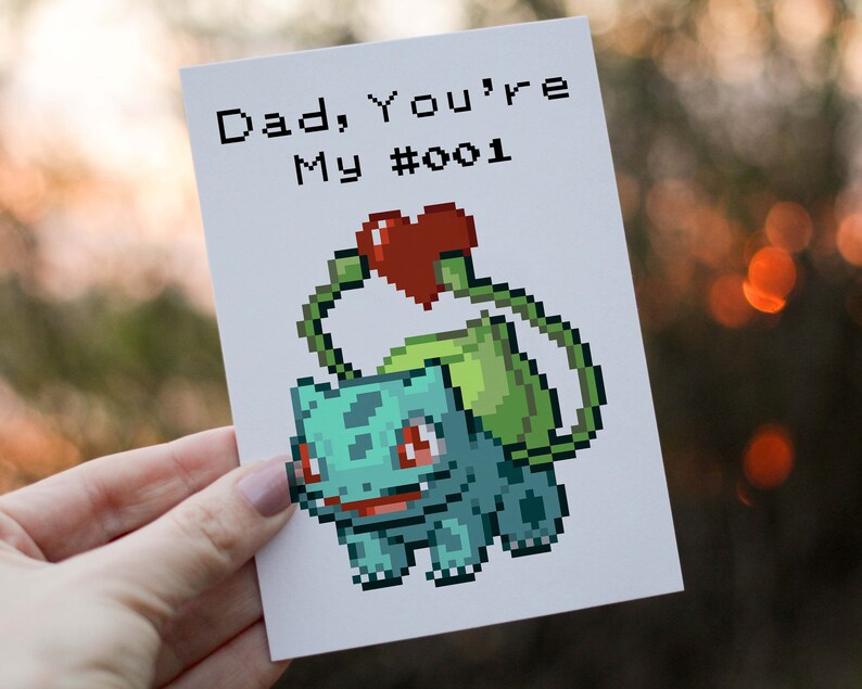 Bulbasaur Card / Printable / Father's Day Card / Pokemon - Etsy