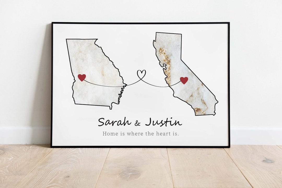 Custom State Map Print / Custom Map / State Outline Art Print / Marble ...