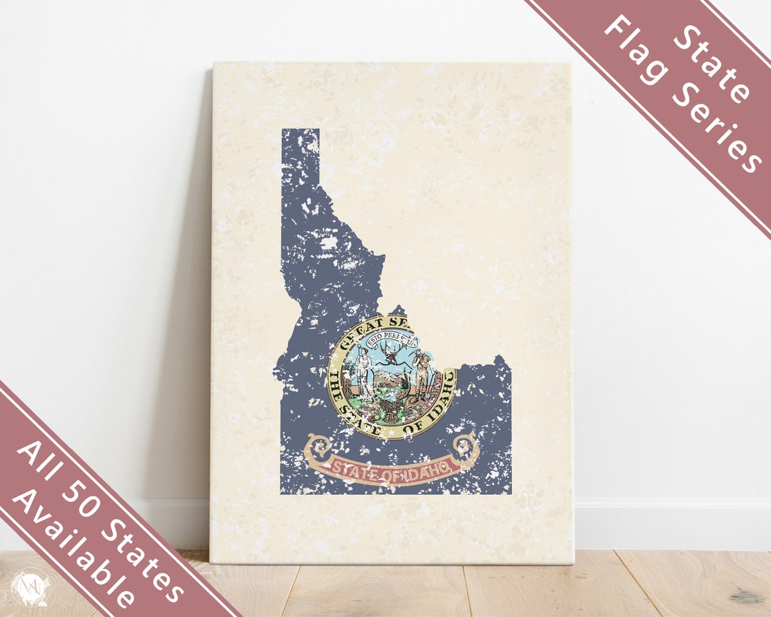 Idaho Art Print / Idaho Print / Idaho State Flag Print / Idaho Home ...