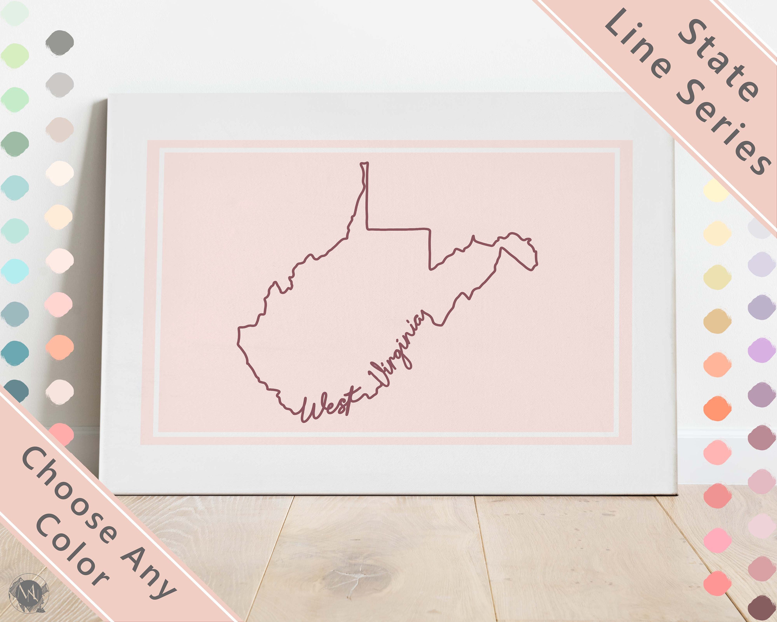Virginia Outline In Color