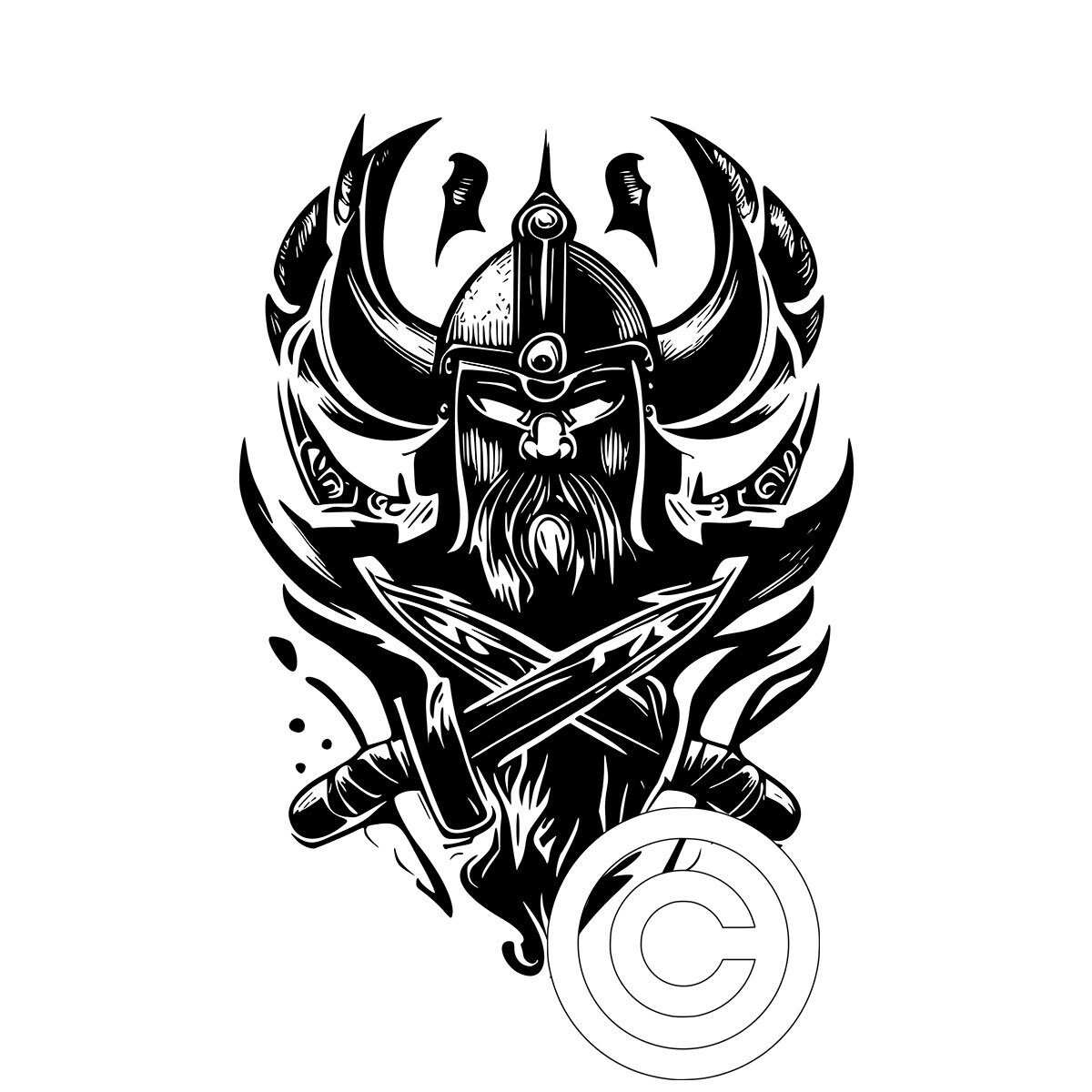Viking Warrior Vector Norse Design - Etsy
