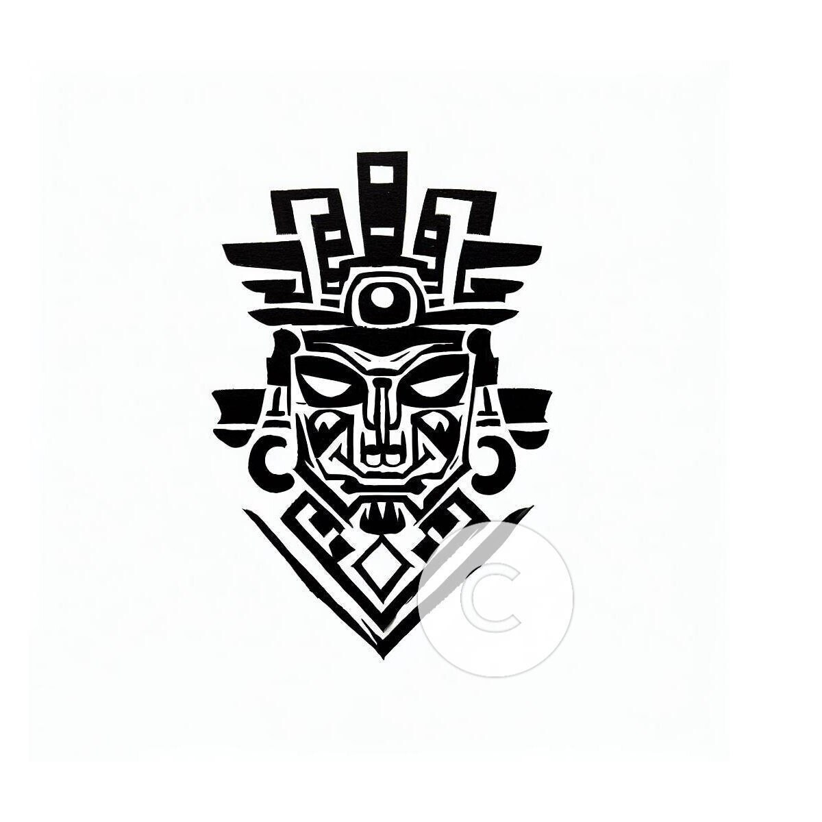 Tribal Mercury Symbol Tattoo