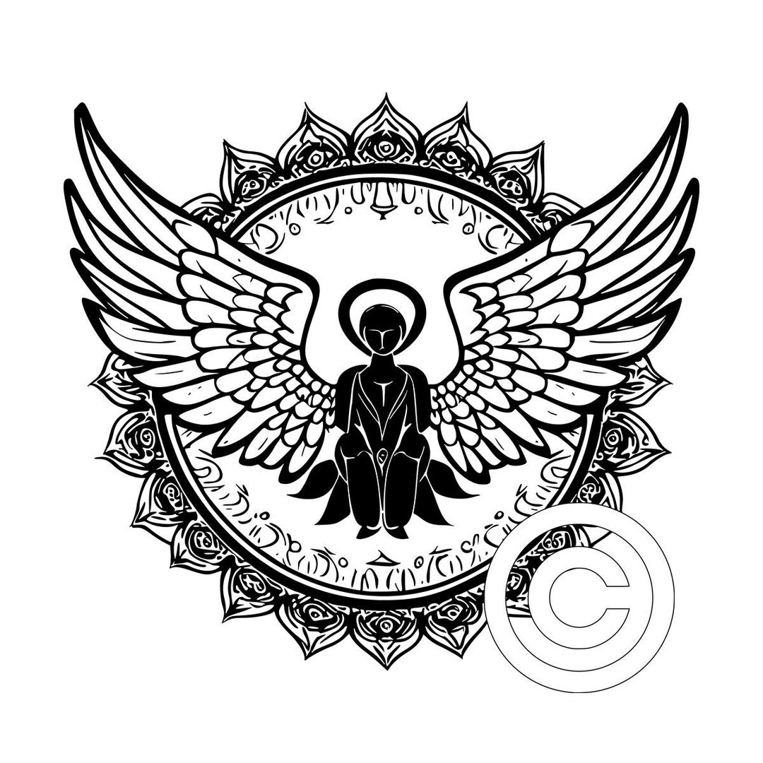 Angel Mandala Vector Drawing for Unique Art and Creations - Etsy Italia