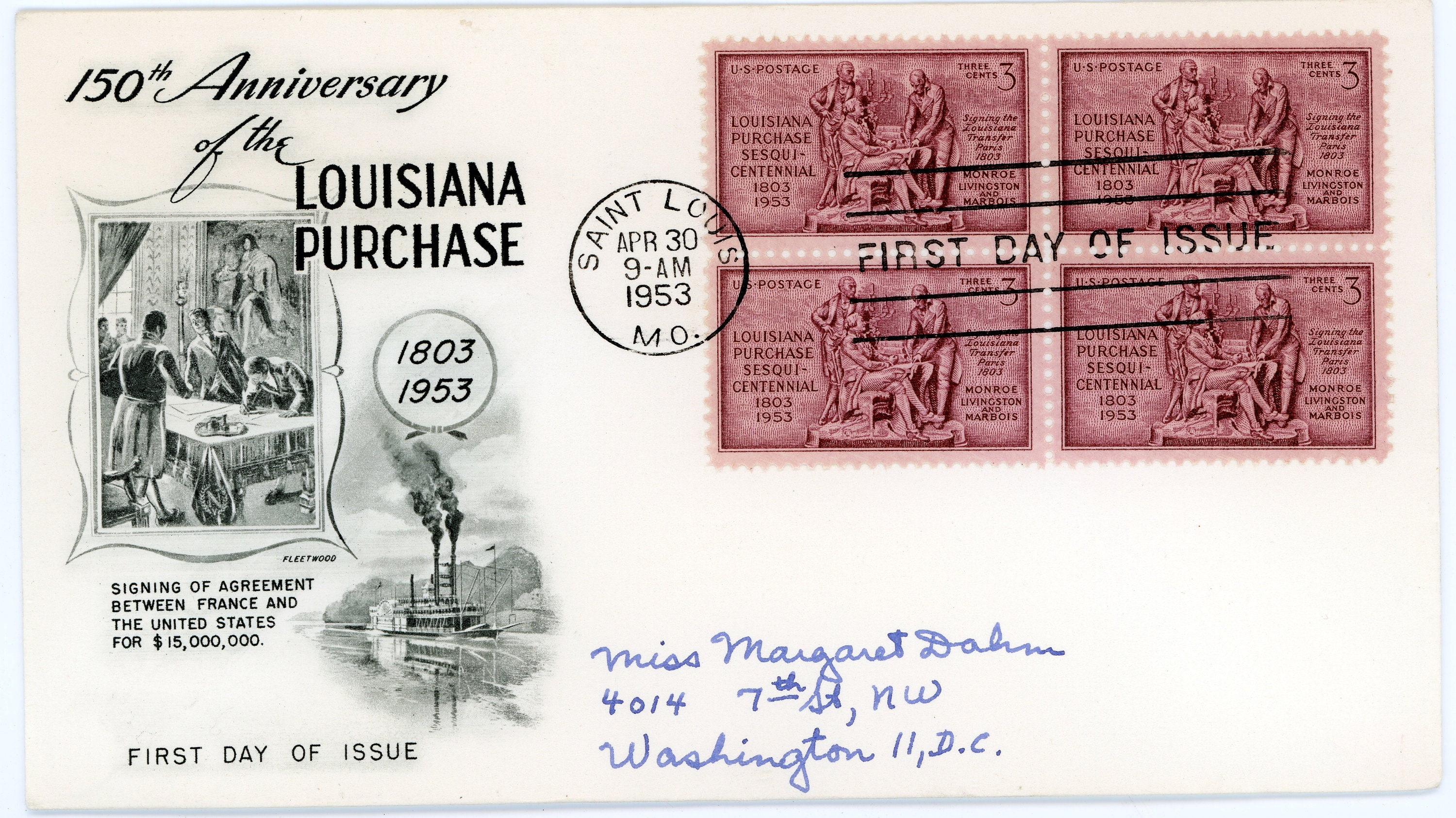 1953 Louisiana Purchase Sesquicentennial FDC - Etsy