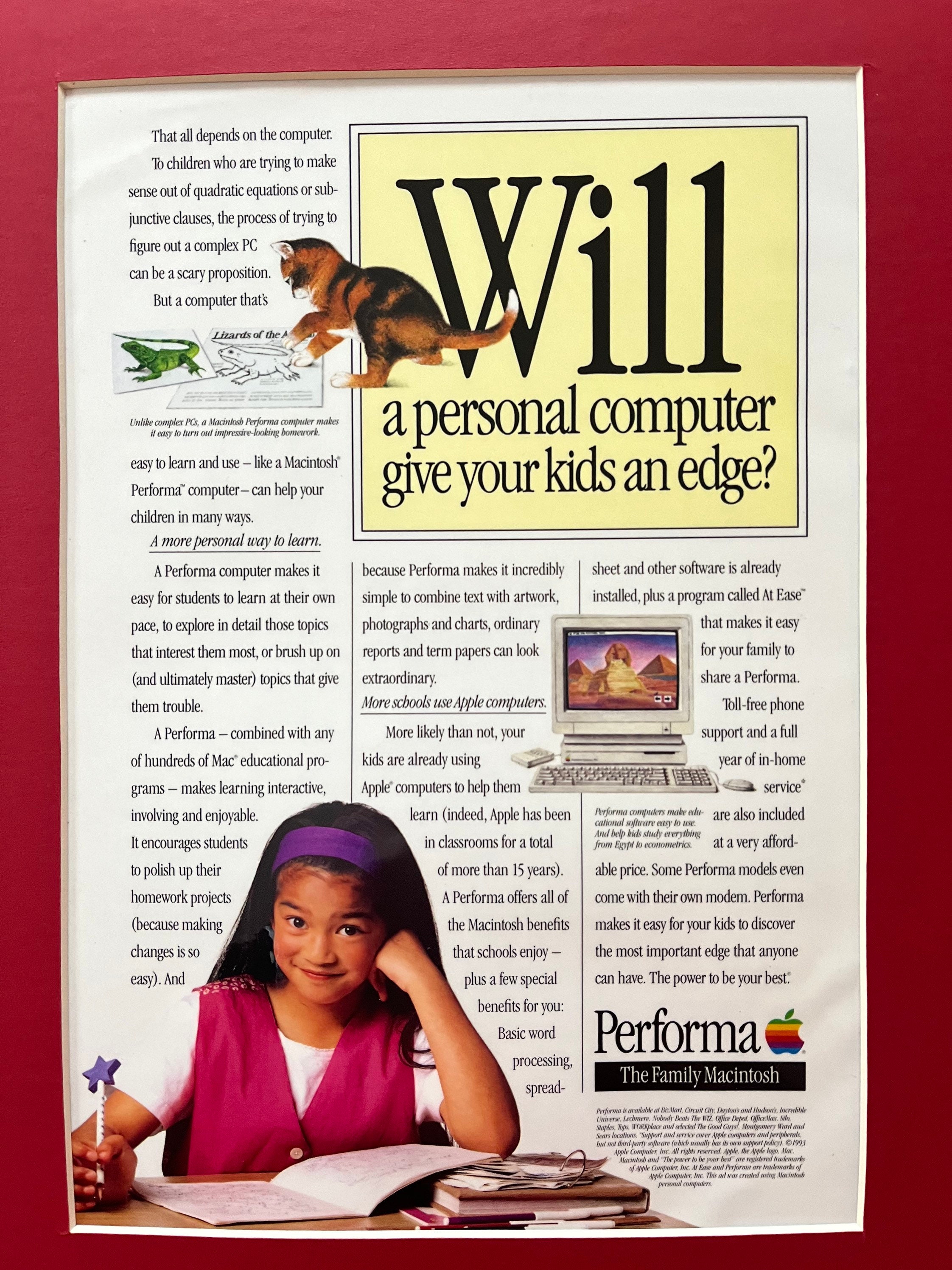 1993 Apple Print Ad, Laminated & Mounted - Etsy