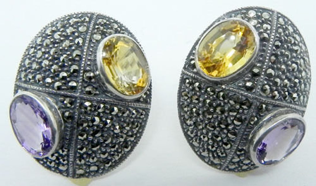 Judith Jack Sterling Silver Marcasite Amethyst Citrine - Etsy