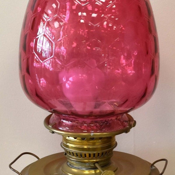 Cranberry Glass Lamp - Etsy