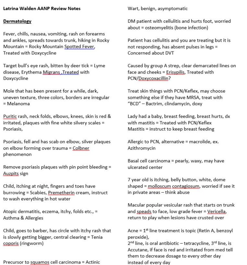 FNP Nurse Practitioner Board Study Guide Review Notes - Etsy