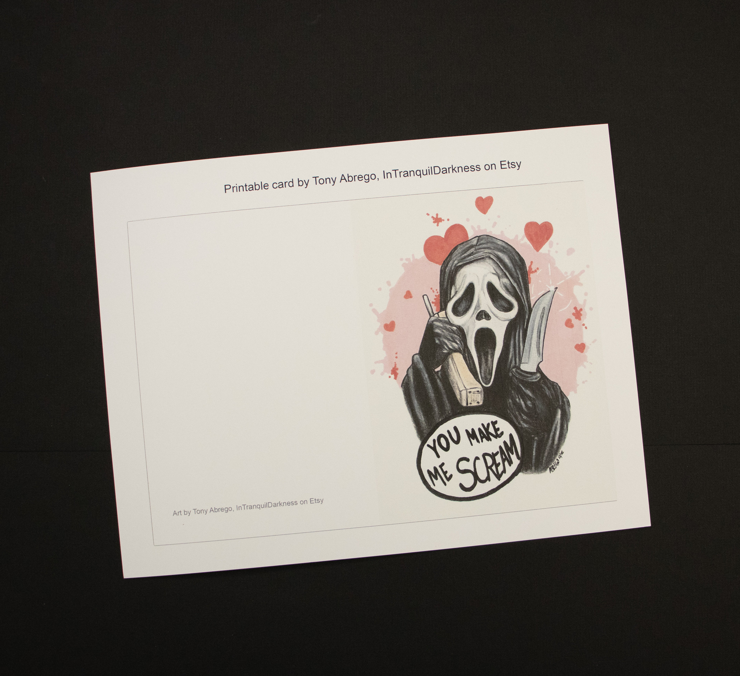 Printable Ghost Face Scream Card Anniversary Card Printable Card ...