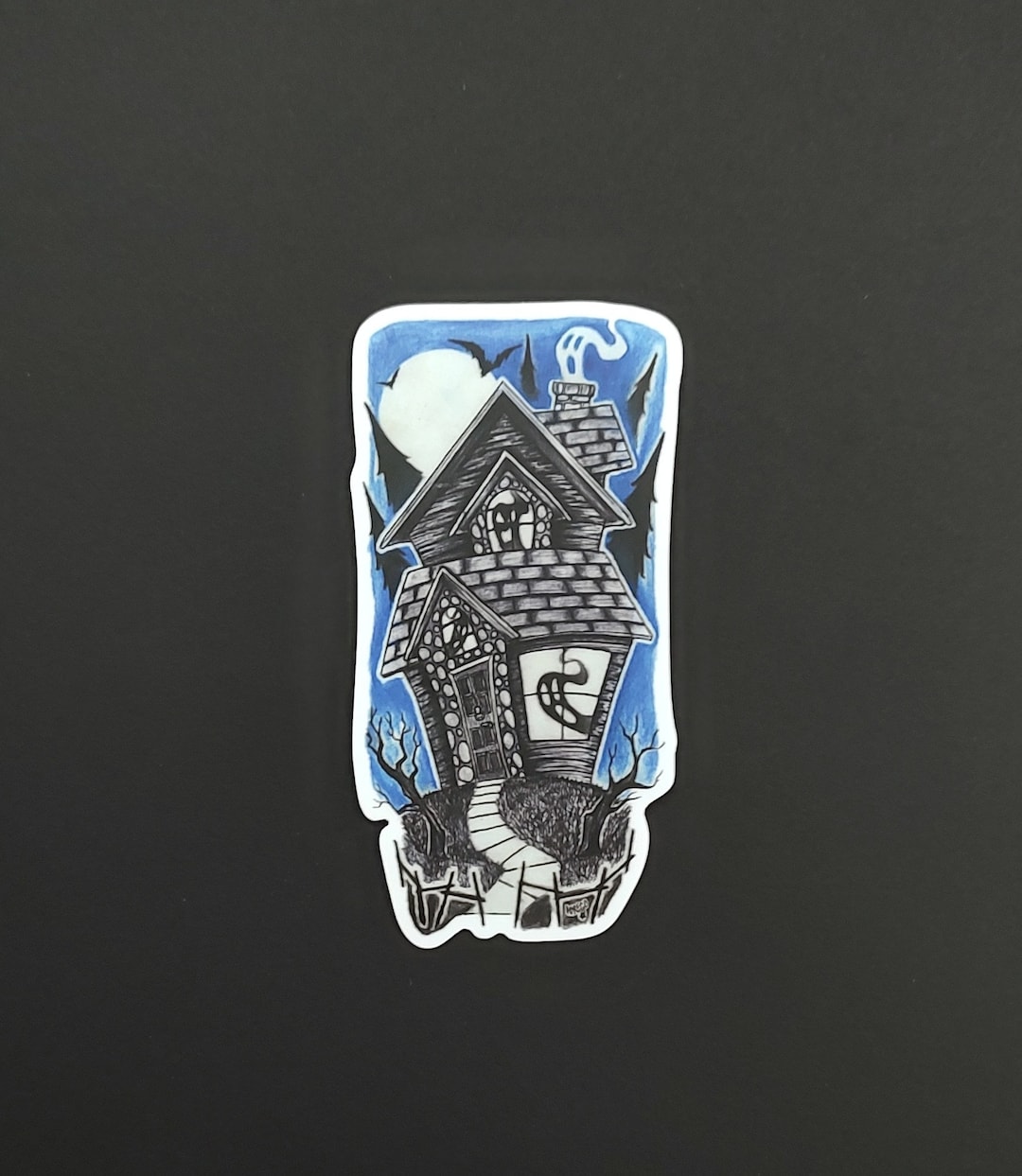 Haunted House Sticker Halloween Sticker Spooky Waterproof Vinyl Sticker ...