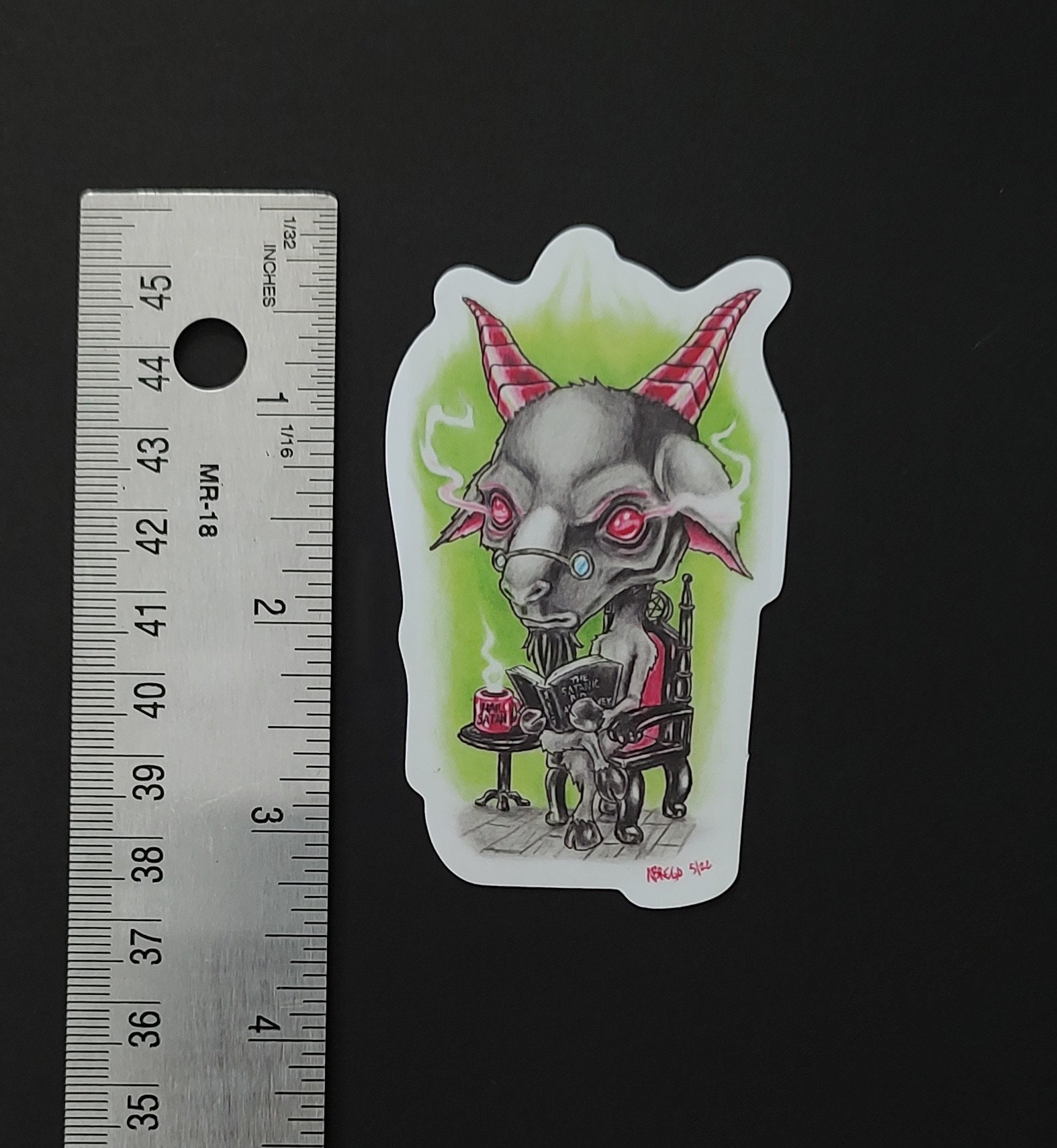 Goat Sticker Hail Satan Goat Decal Satanic Sticker Satanism Waterproof ...