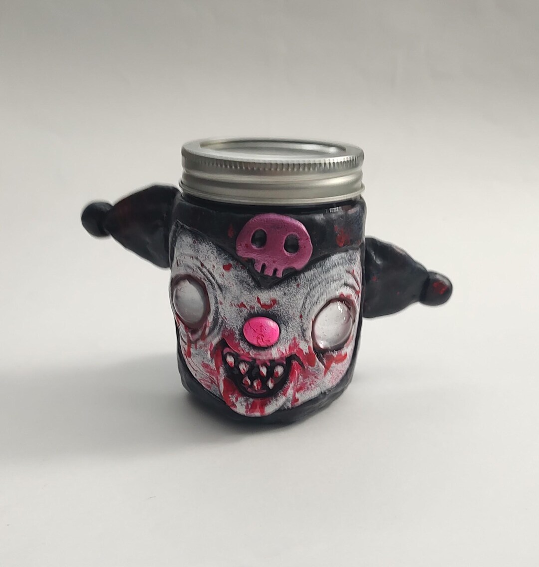 Kuromi Monster Stash Jar Hand Sculpted Polymer Clay Creepy Handmade ...