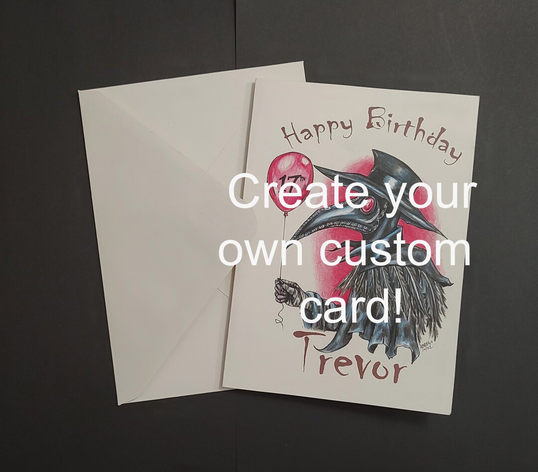 Personalized Greeting Card Custom Card Hand Drawn Card for Birthday ...