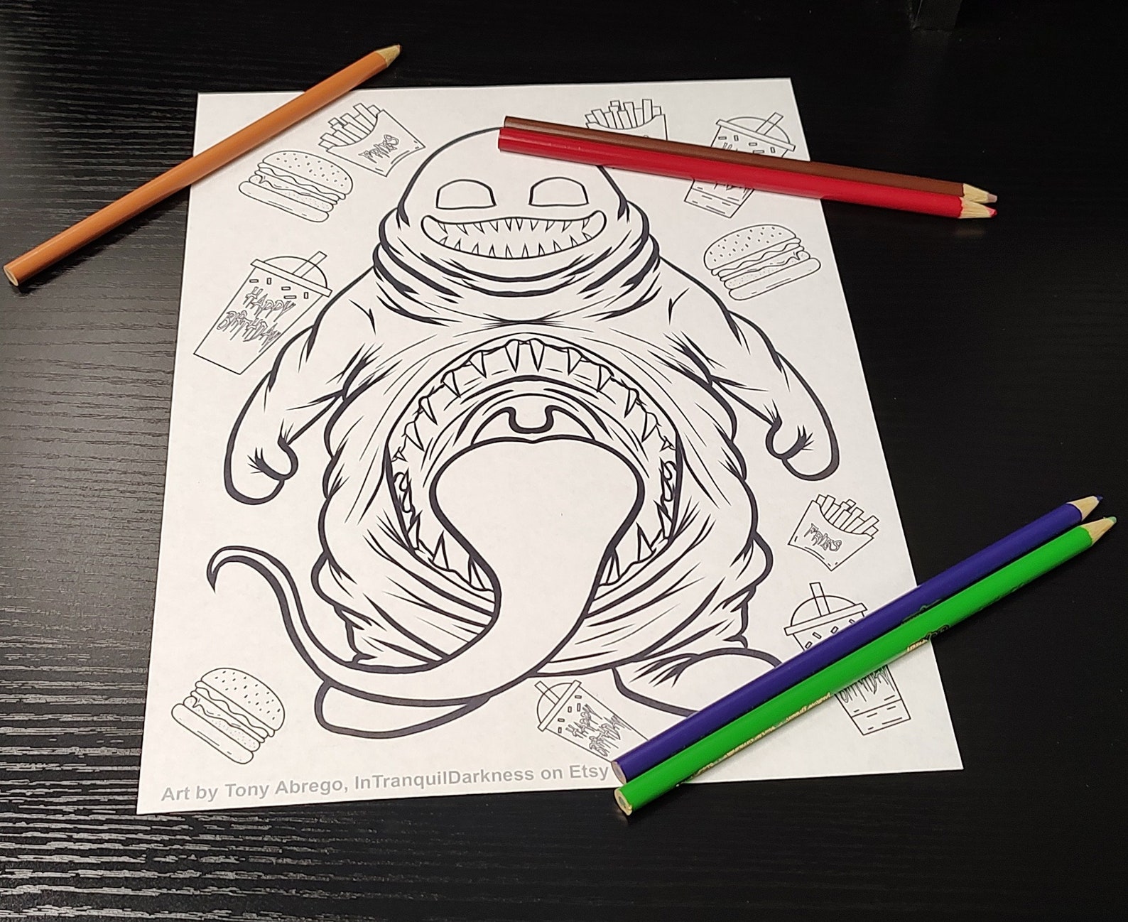 Printable Grimace Coloring Page Instant Download Horror Monster ...
