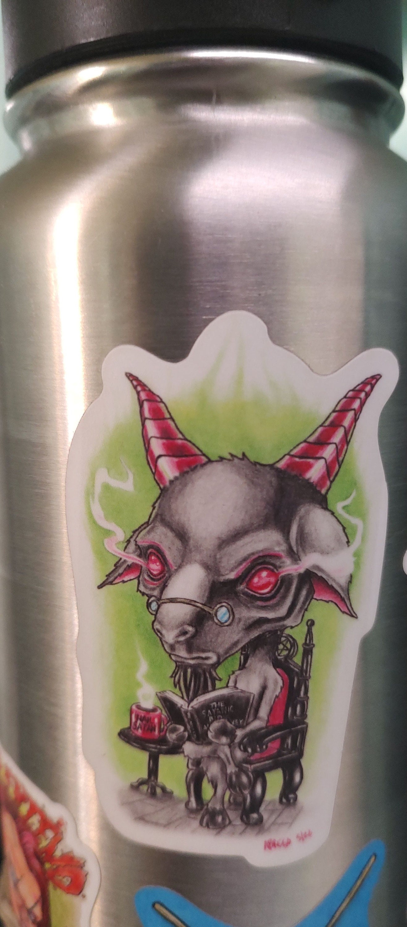 Goat Sticker Hail Satan Goat Decal Satanic Sticker Satanism Waterproof ...