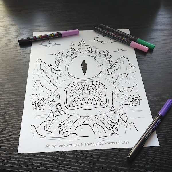 Cryptid Color Page - Etsy