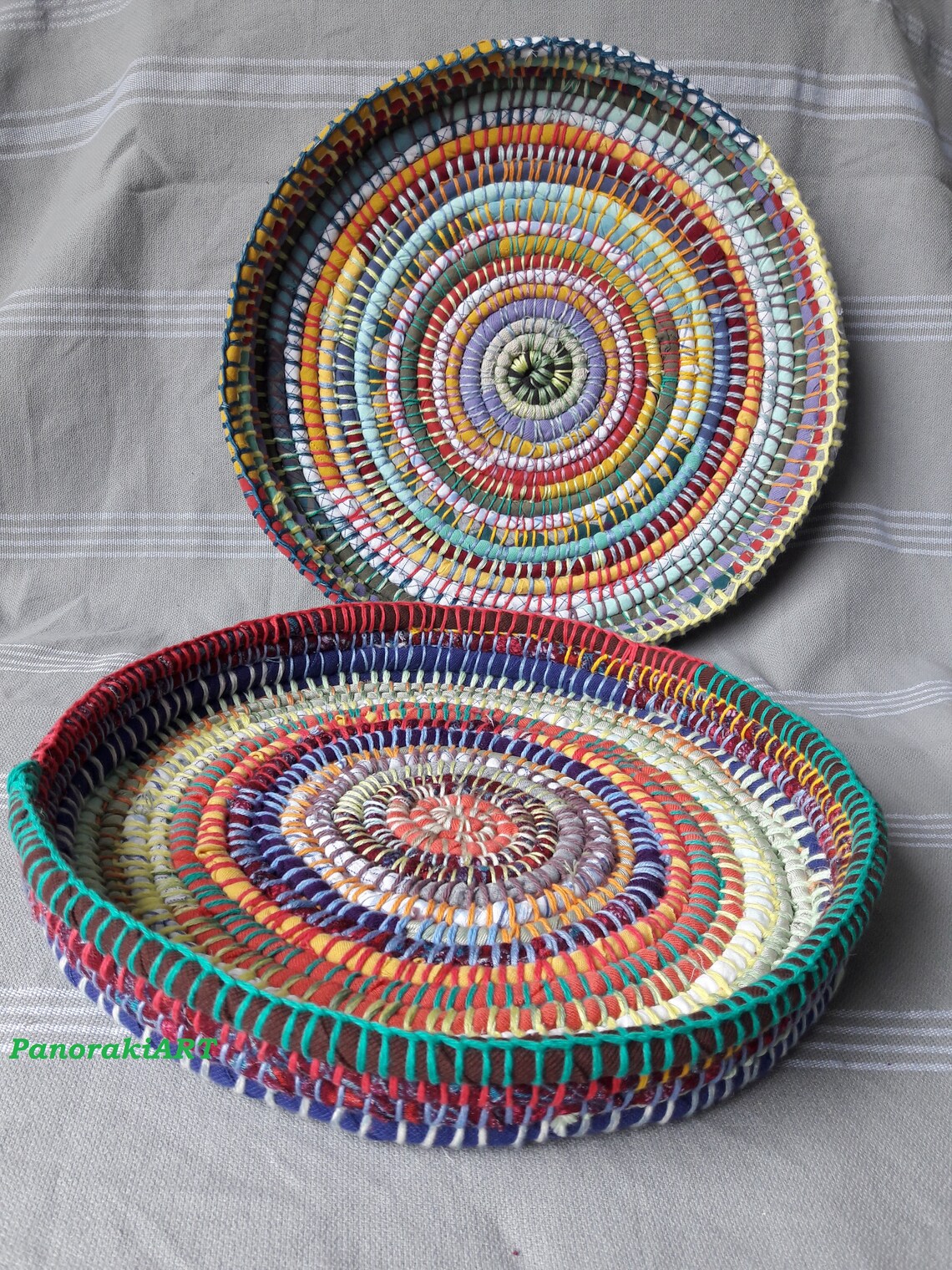 LARGE Textile Vessel. Vegan. Eco Friendly. Wall Decor. Coiled Basket ...