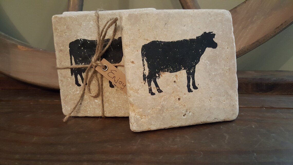 Cow Gifts Gift for Cow Lover Cow Coasters | Etsy