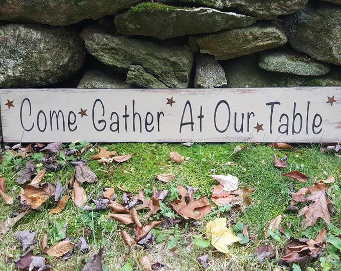 Gather at Our Table Farmhouse Sign - Etsy