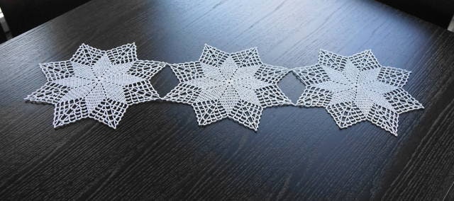 White Crochet Table Runner Made of Three United Motifs - Etsy