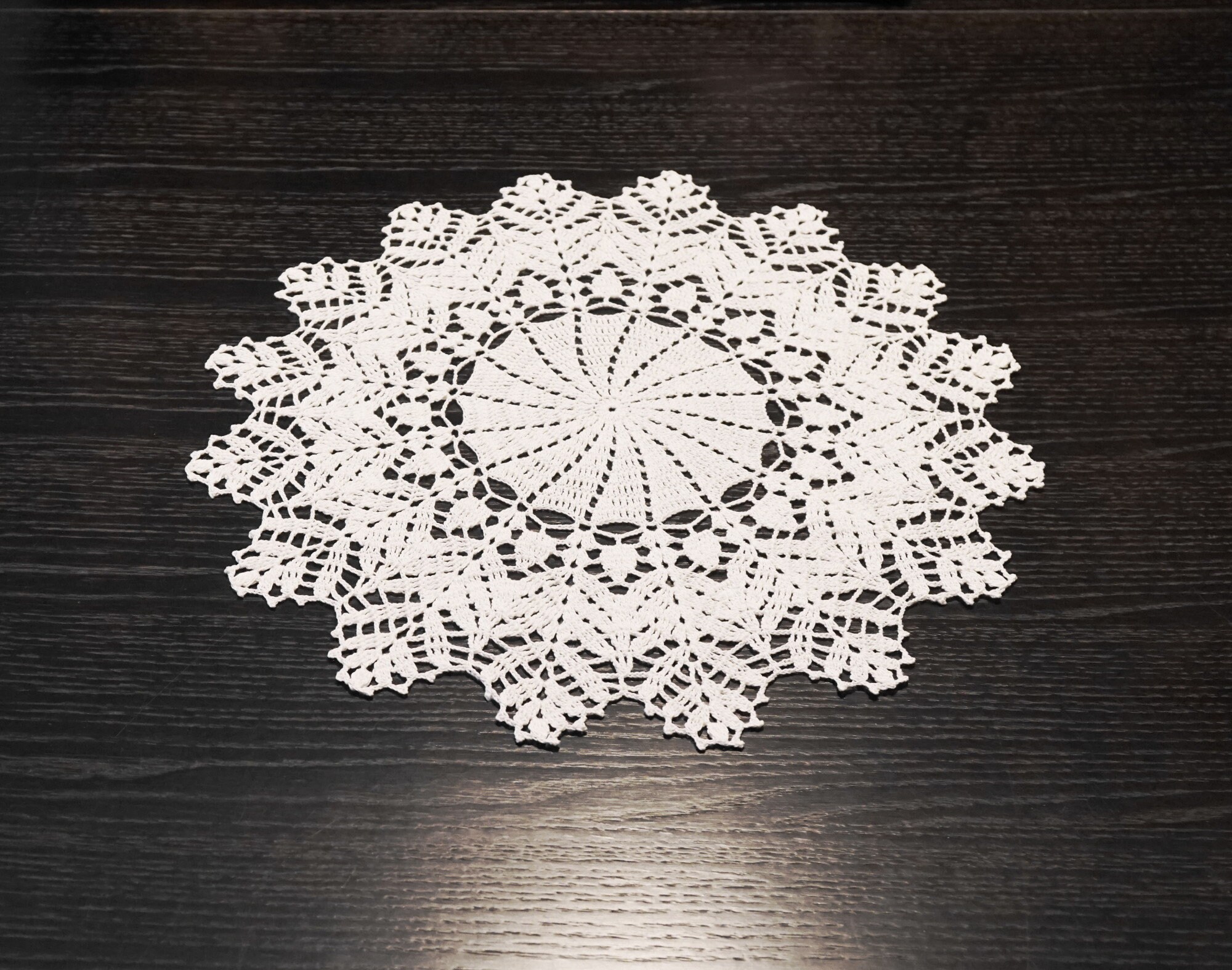 Nature White Round Crocheted Cotton Doily - Etsy