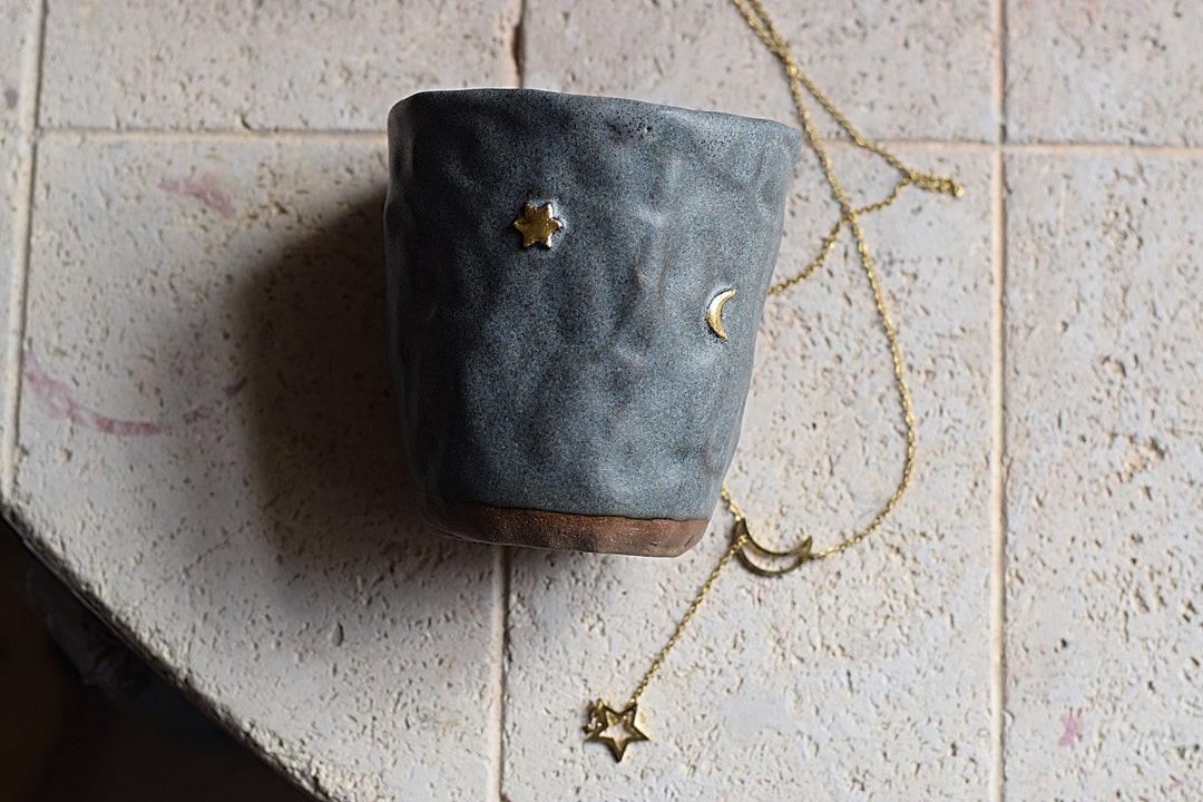 Little Prince Star & Moon Pinched Glass Tumbler // Ceramic - Etsy