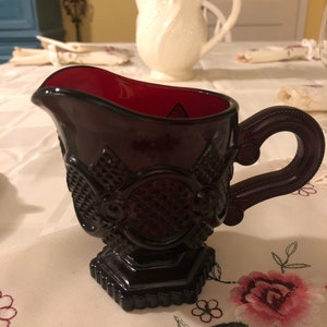 Vintage Avon Cape Cod Ruby Red Glass Creamer - Etsy