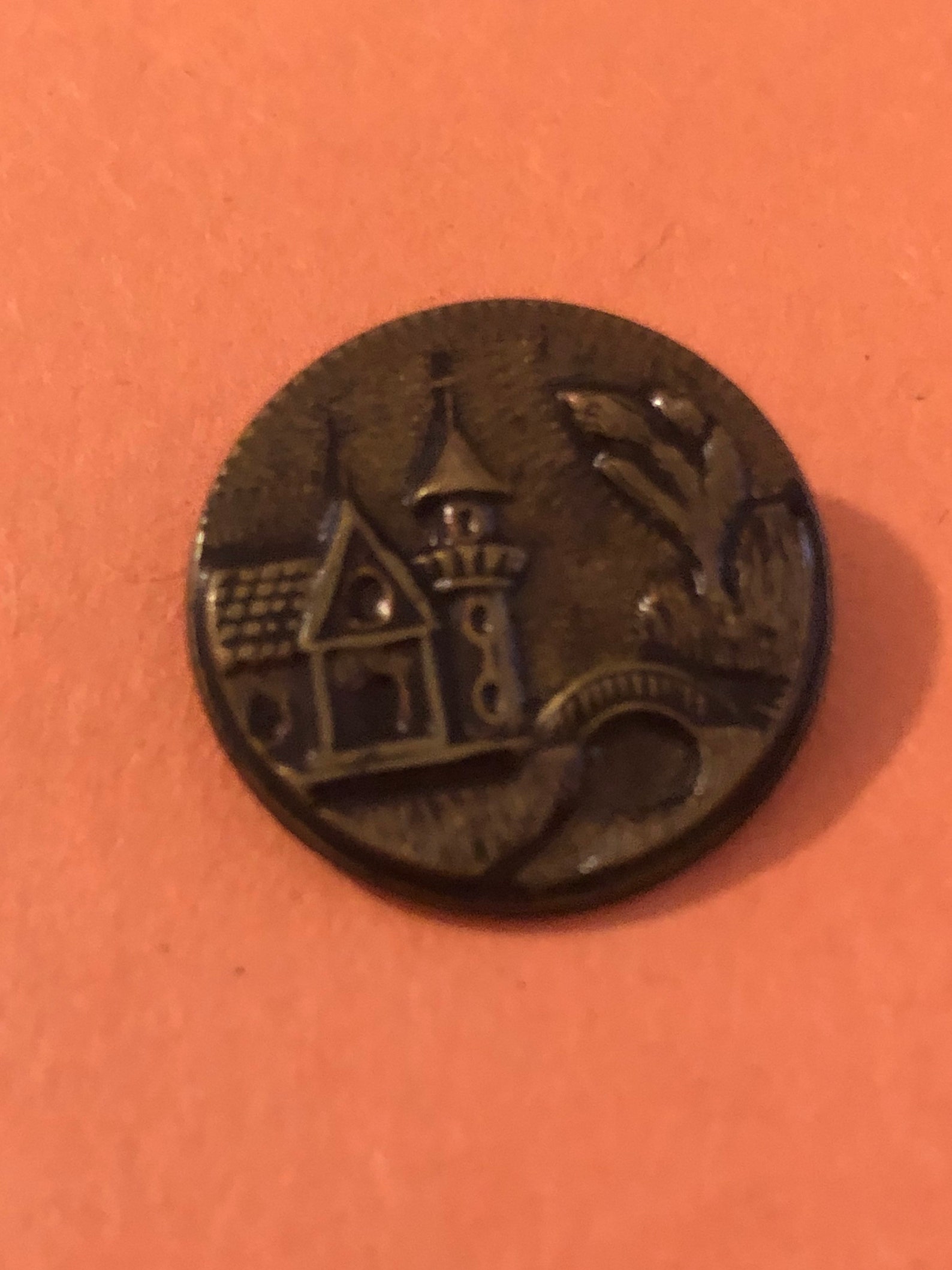 Antique Metal Picture Button Church and Bridge 3/4” - Etsy